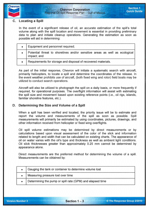 Identical Oil Spill Response Plans Public Intelligence
